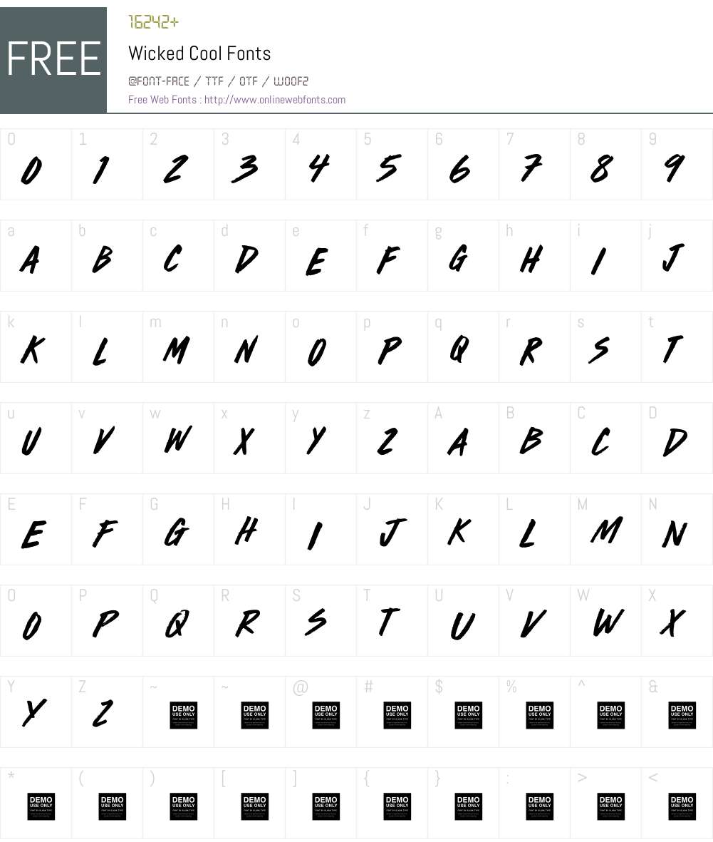 Wicked Cool - Demo 1.000 Fonts Free Download - OnlineWebFonts.COM