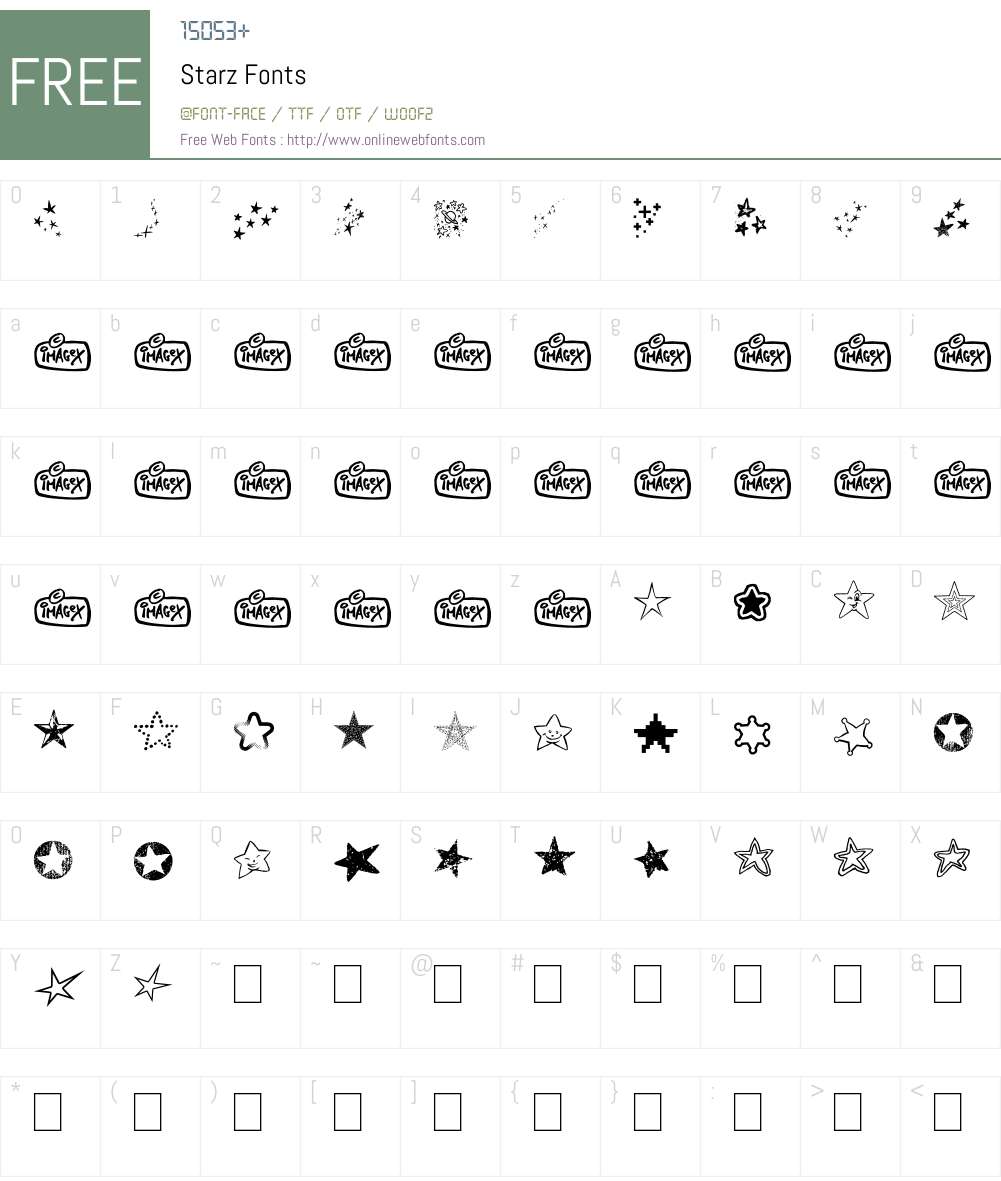 Starz 1.00 January 4, 2011, initial release Fonts Free Download ...