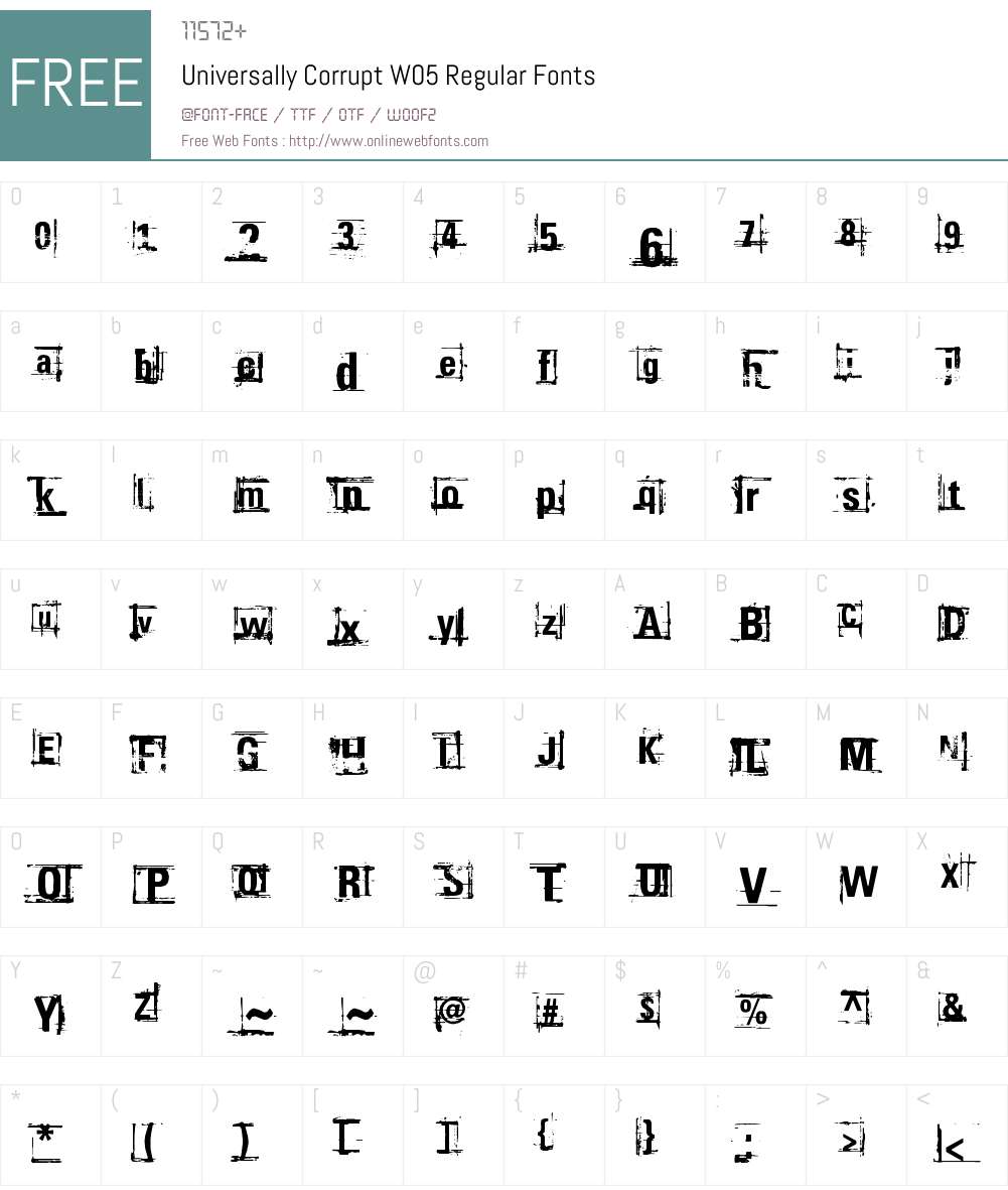 Universally Corrupt W05 Regular 2.00 Fonts Free Download ...