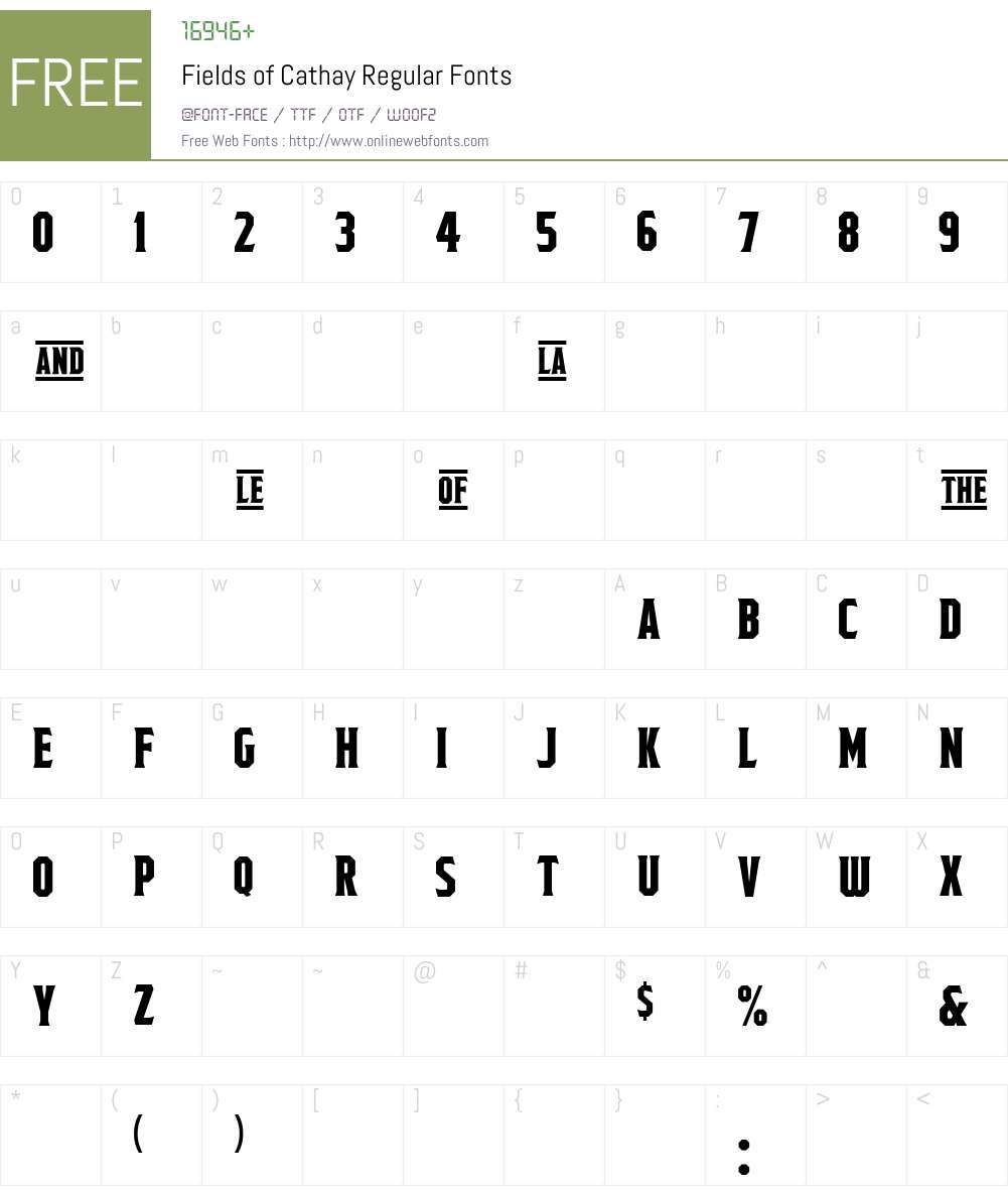 Fields of Cathay Regular 1.00 2017 Fonts Free Download - OnlineWebFonts.COM
