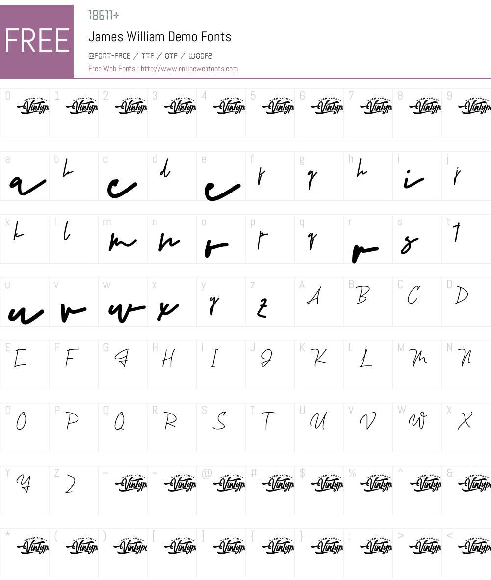 James William Demo 1.001;Fontself Maker 3.5.7 Fonts Free Download ...