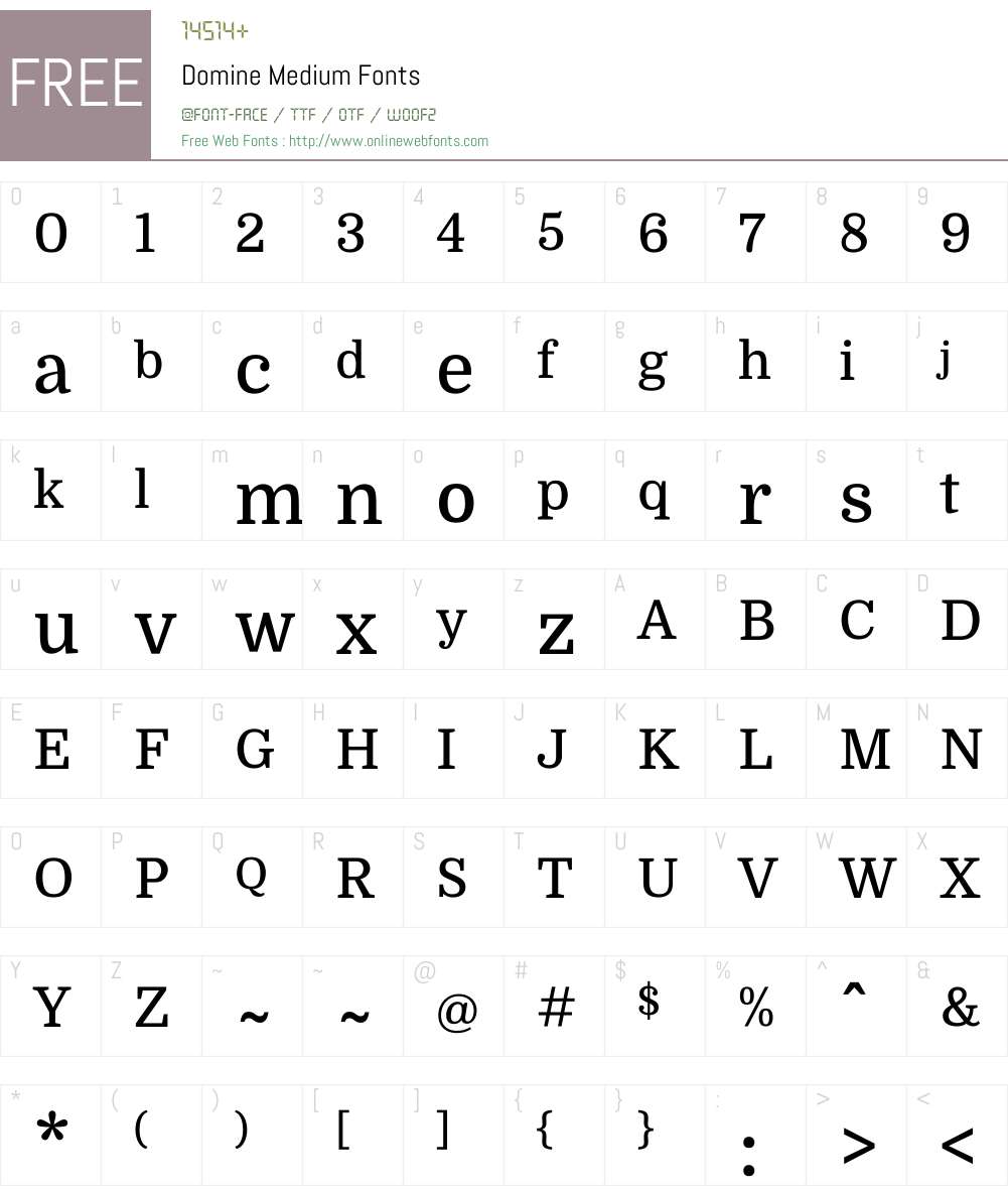Domine Medium 2.000 Fonts Free Download - OnlineWebFonts.COM
