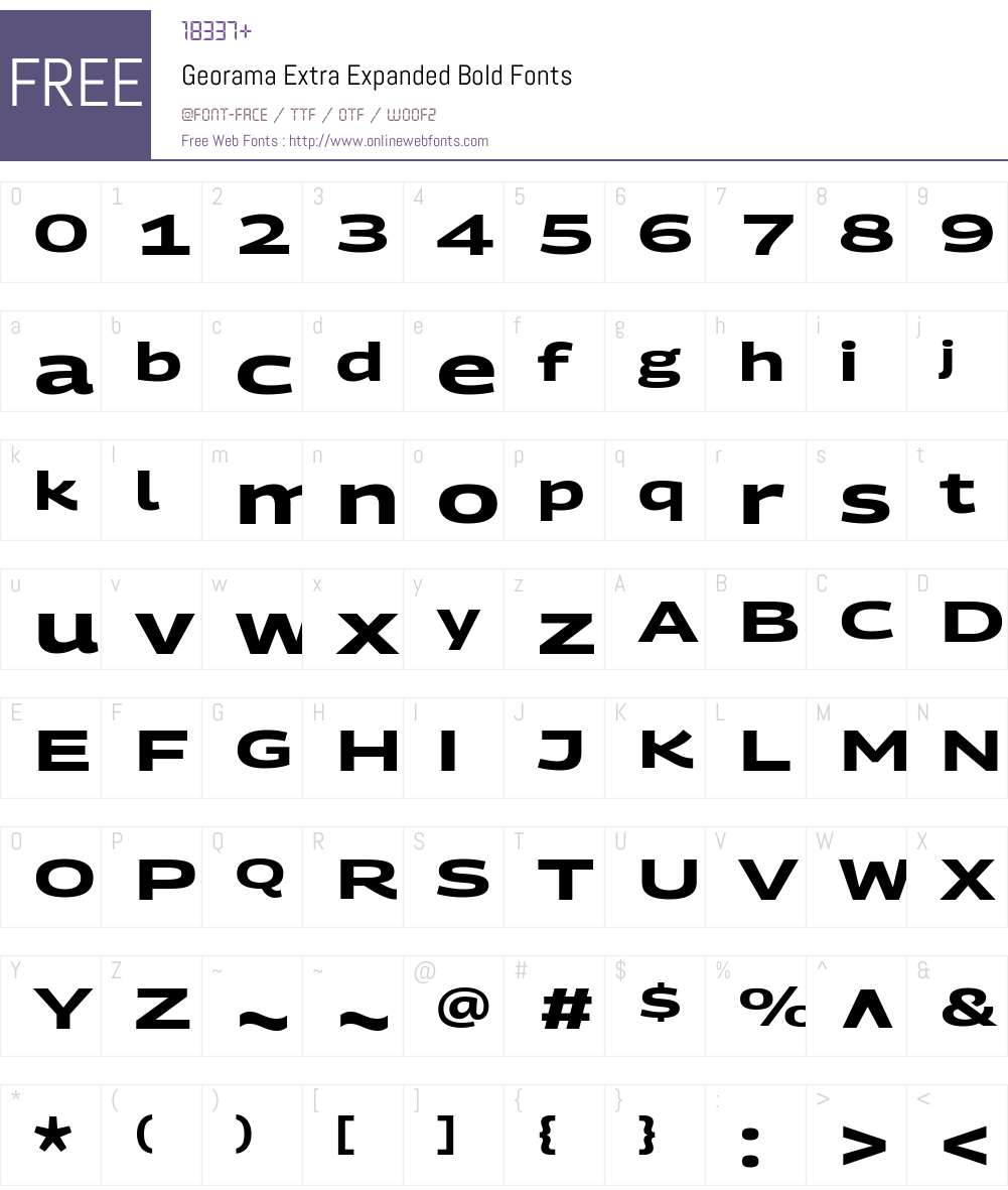 Georama Extra Expanded Bold 1.000 Fonts Free Download - OnlineWebFonts.COM