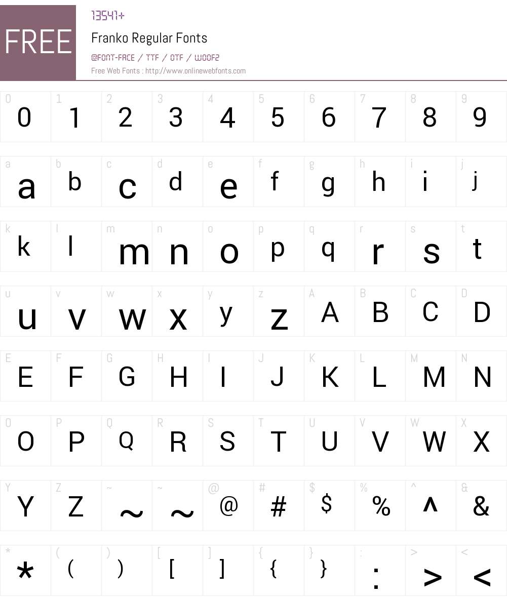 Franko Regular 1.200310; 2013 Fonts Free Download - OnlineWebFonts.COM