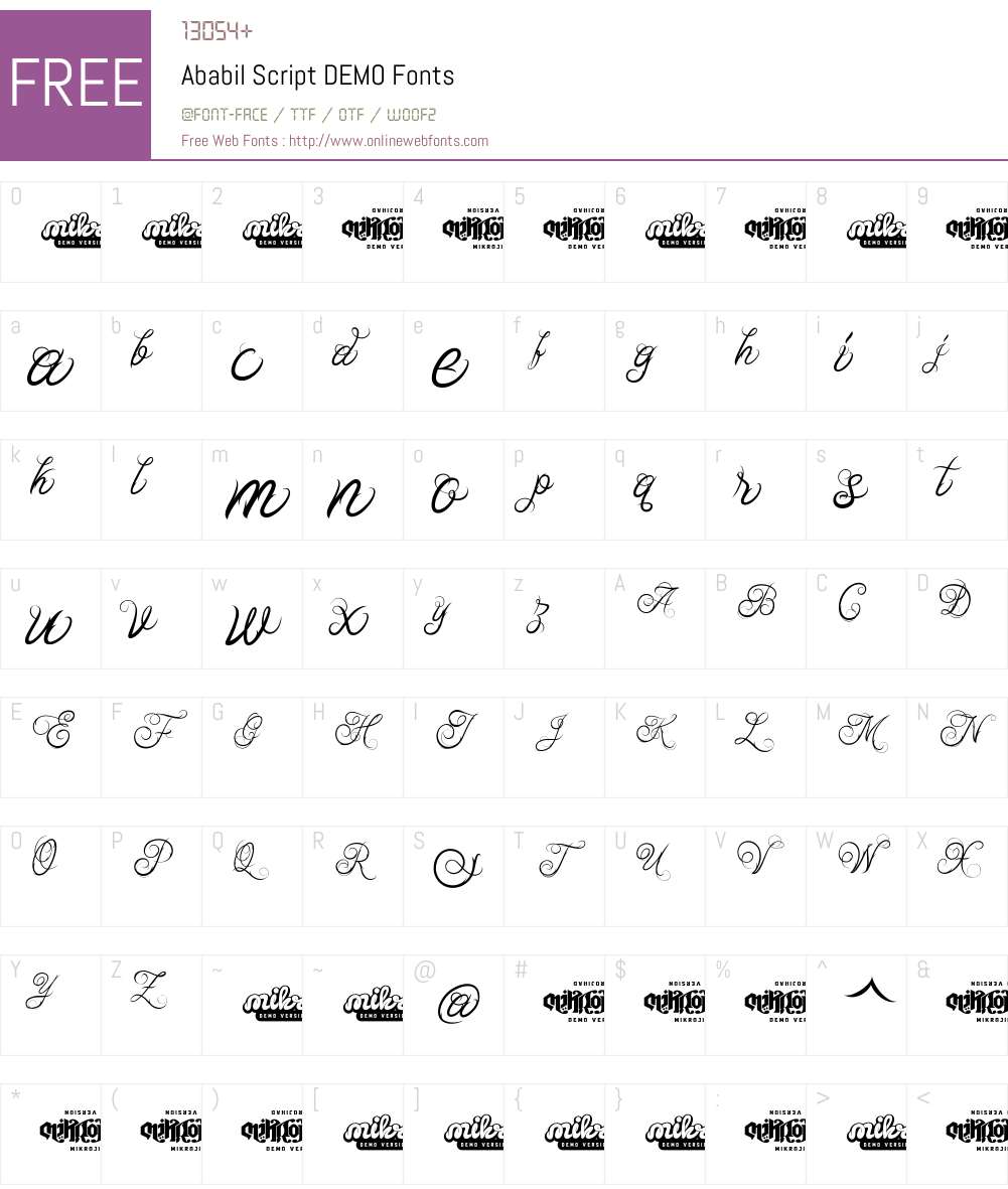 Ababil Script DEMO Fonts Free Download - OnlineWebFonts.COM