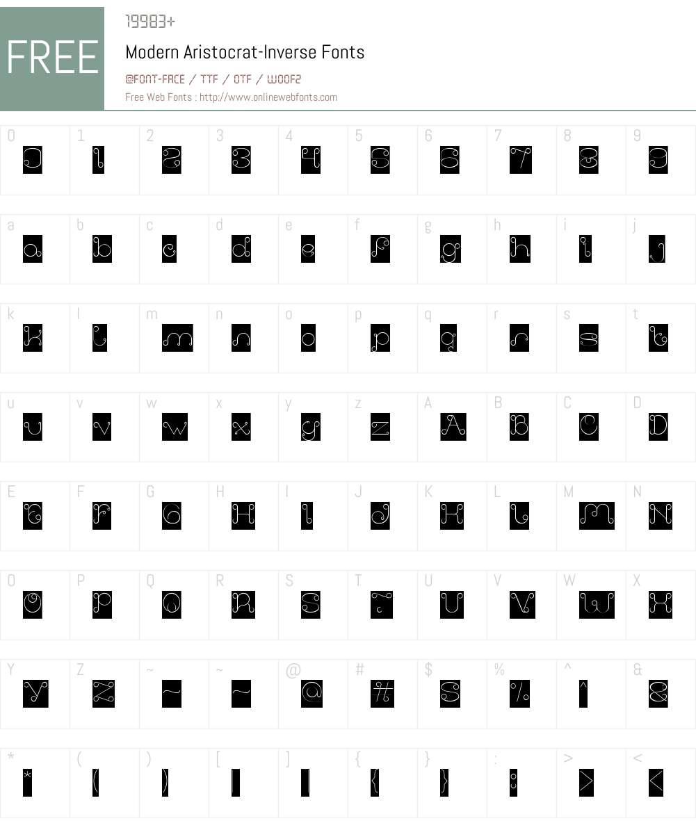 Modern Aristocrat-Inverse 1.00;January 16, 2021;FontCreator 11.5.0.2430 ...