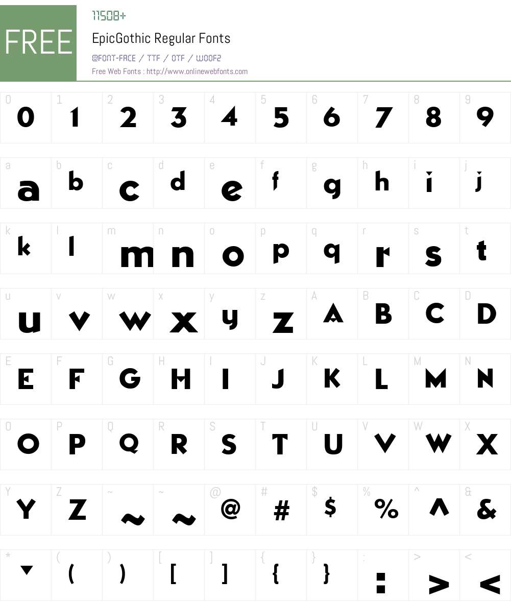 EpicGothic Regular Altsys Fontographer 3.5 4/23/94 Fonts Free Download ...