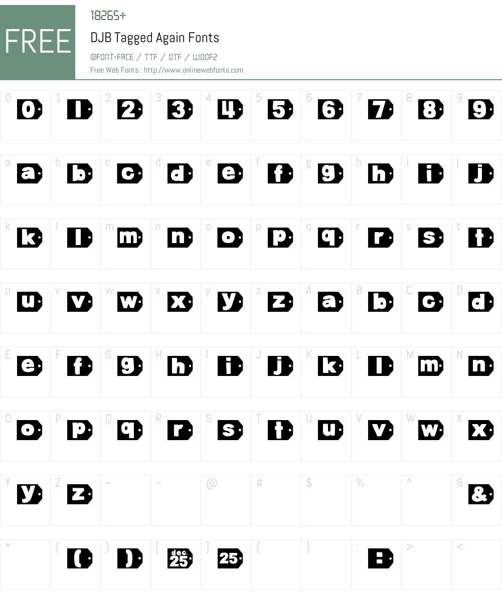 DJB Tagged Again 1.00 November 16, 2015, initial release Fonts Free ...
