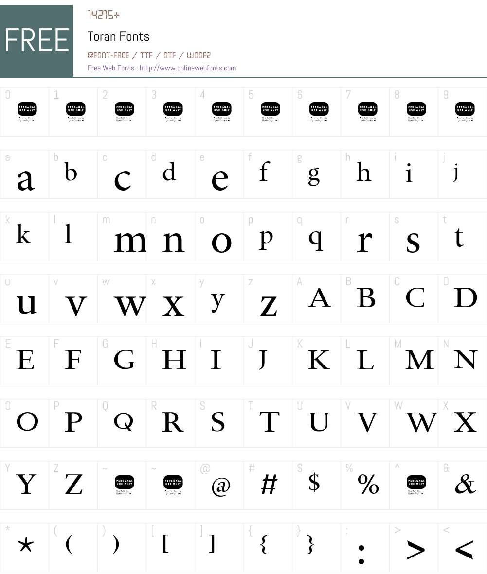 Toran 1.00;January 14, 2024;FontCreator 13.0.0.2683 64-bit Fonts Free ...