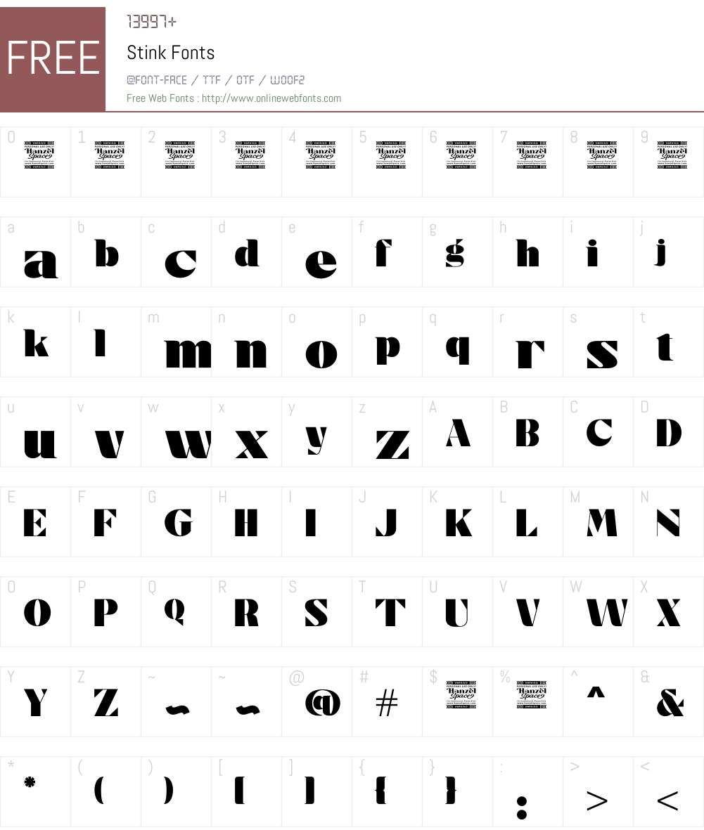 Stink 1.00;January 9, 2022;FontCreator 13.0.0.2683 64-bit Fonts Free ...