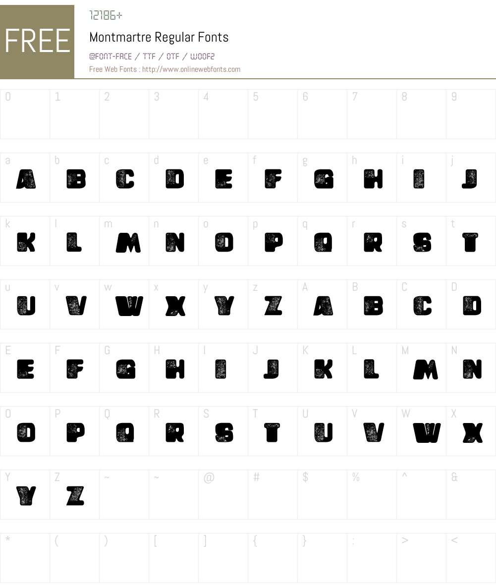 Montmartre Regular 1.000 Fonts Free Download - OnlineWebFonts.COM