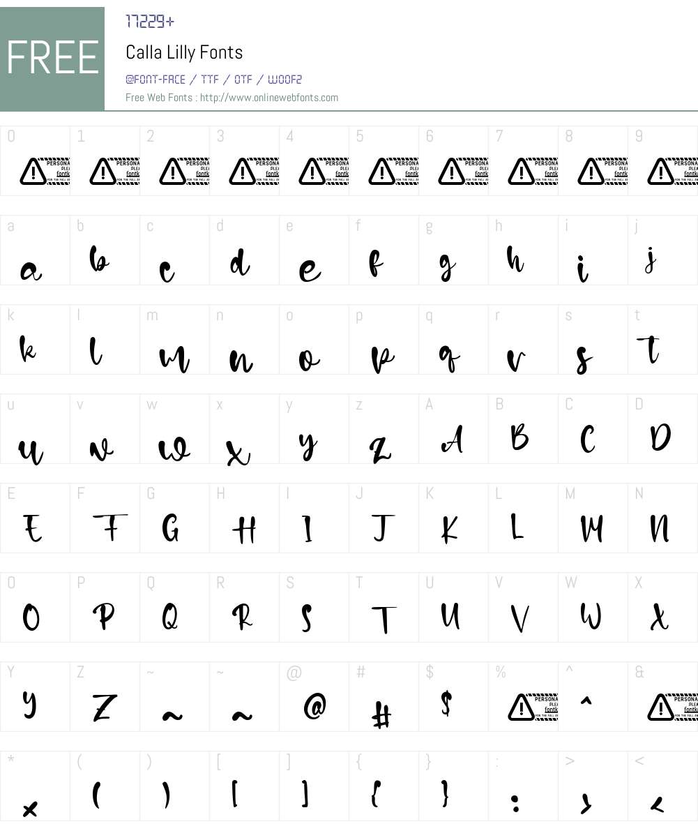 Calla Lilly 1.00;December 2, 2021;FontCreator 12.0.0.2563 64-bit Fonts Free Download ...