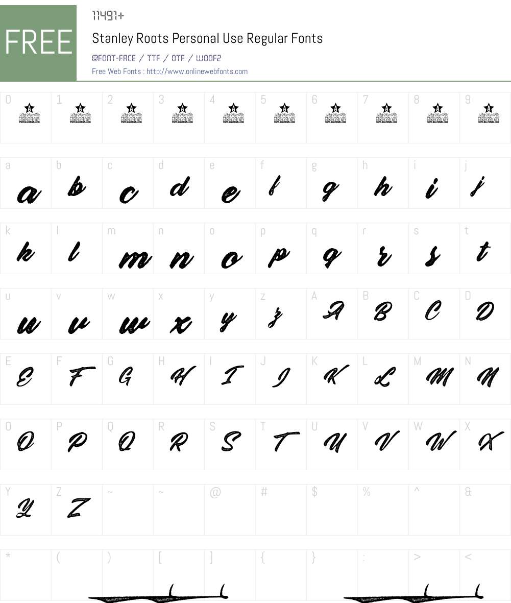 Stanley Roots Personal Use Regular 1.000 Fonts Free Download ...