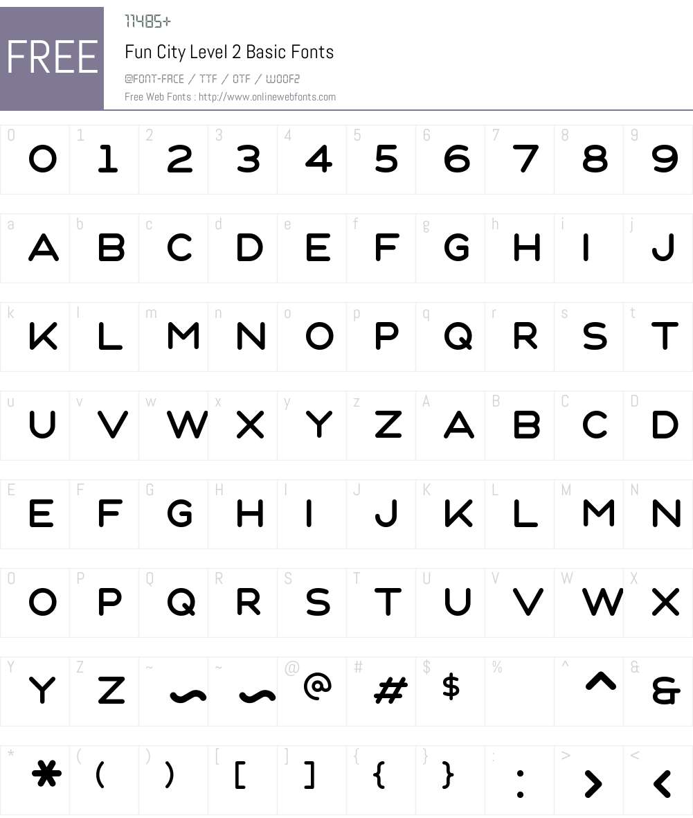 Fun City Level 2 Basic 1.001 Fonts Free Download - OnlineWebFonts.COM