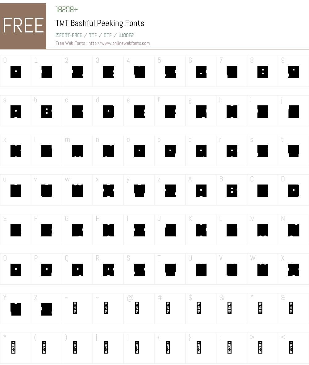 TMT Bashful Peeking 1.000;Glyphs 3.1.2 (3151) Fonts Free Download ...