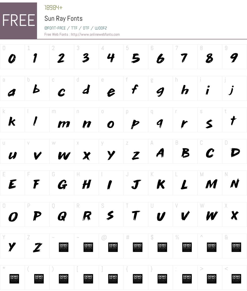 Sun Ray - Demo 1.000 Fonts Free Download - OnlineWebFonts.COM