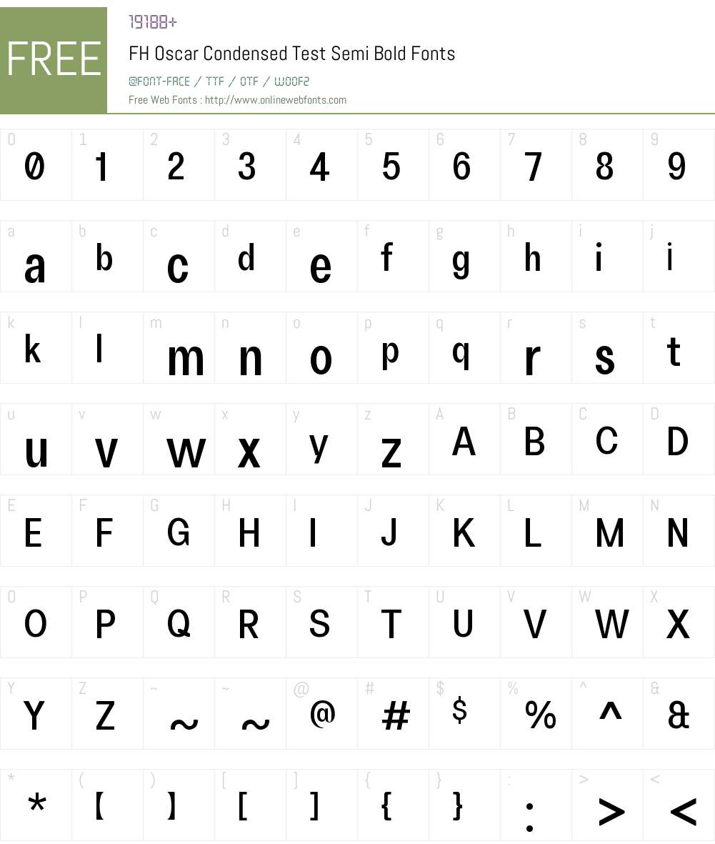 FH Oscar Condensed Test Sm Bold 2.000;Glyphs 3.1.1 (3148) Fonts Free ...
