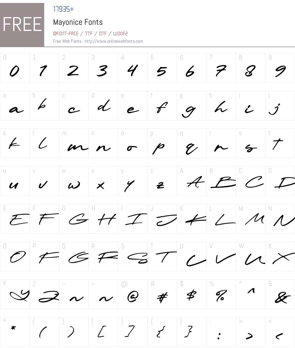 Mayonice 1.000 Fonts Free Download - OnlineWebFonts.COM