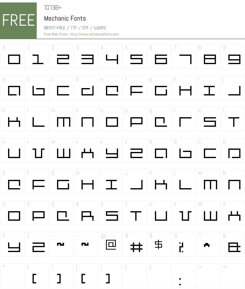 Mechanic 1.0; 2001 Fonts Free Download - OnlineWebFonts.COM