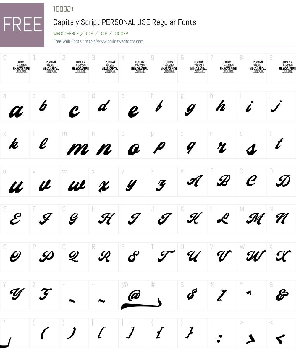 Capitaly Script PERSONAL USE 1.000;Glyphs 3.1.1 (3134) Fonts Free Download - OnlineWebFonts.COM