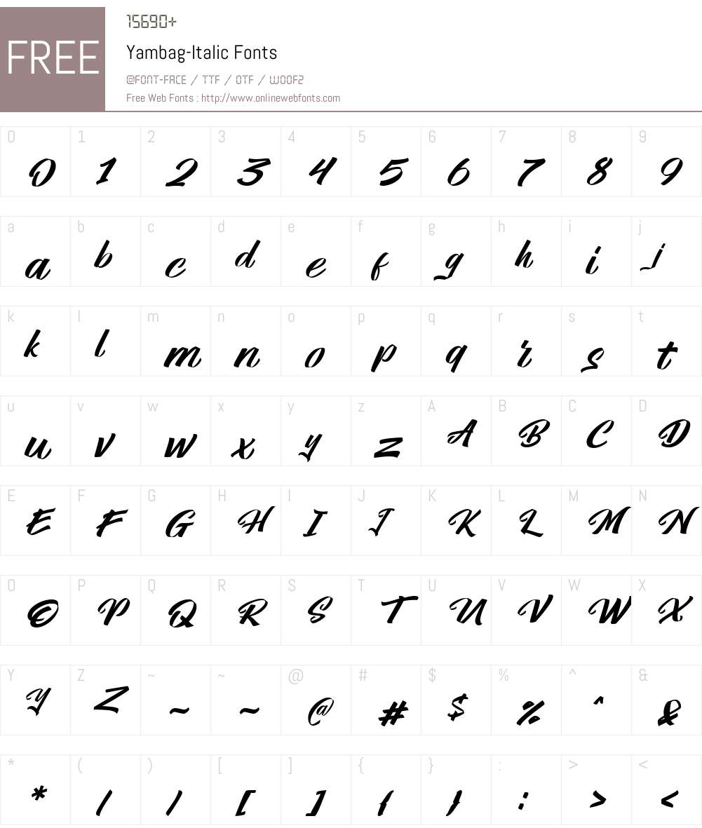 Yambag 1.000 Fonts Free Download - OnlineWebFonts.COM