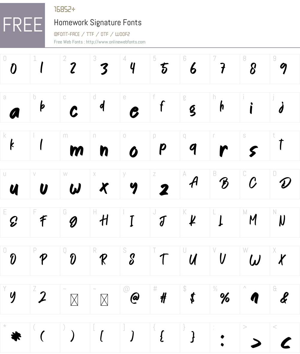 Homework Signature 1.001;Fontself Maker 3.5.6 Fonts Free Download ...