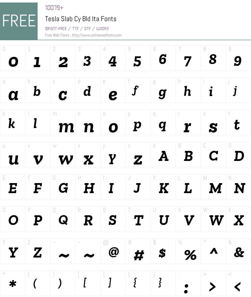 Tesla Slab Cy Bld Ita 5.0; 2015 Fonts Free Download - OnlineWebFonts.COM