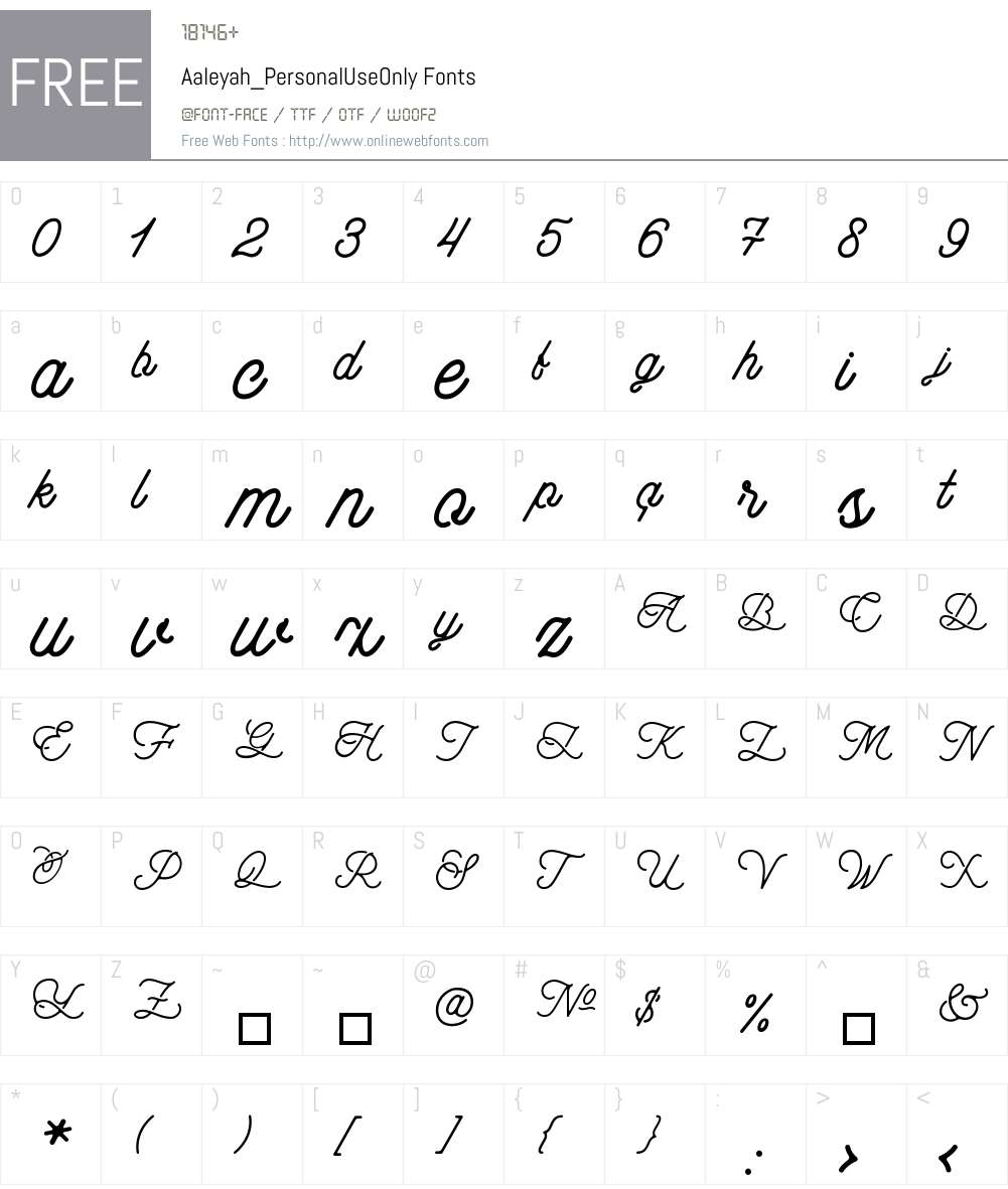 Aaleyah_PersonalUseOnly 001.000 Fonts Free Download - OnlineWebFonts.COM