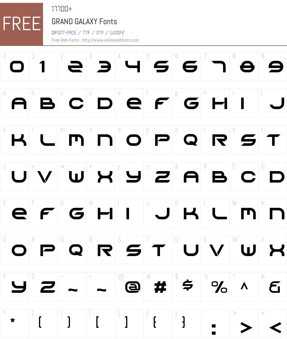 GRAND GALAXY 1.00;May 27, 2021;FontCreator 12.0.0.2525 64-bit Fonts ...