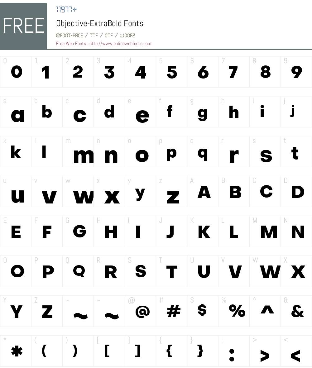 Objective Extra Bold 1.000 Fonts Free Download - OnlineWebFonts.COM