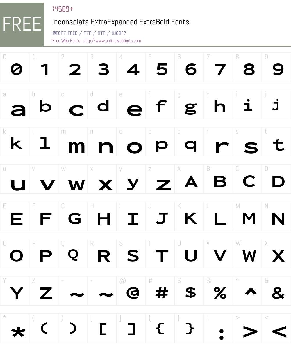 Inconsolata ExtraExpanded ExtraBold 3.001 Fonts Free Download - OnlineWebFonts.COM
