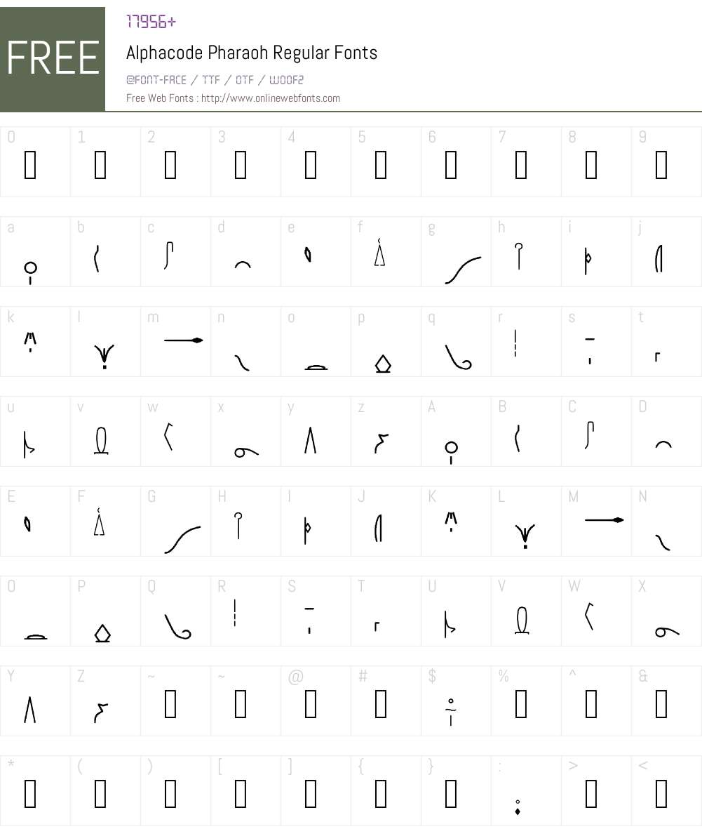 Alphacode Pharaoh Regular 001.001 Fonts Free Download - OnlineWebFonts.COM