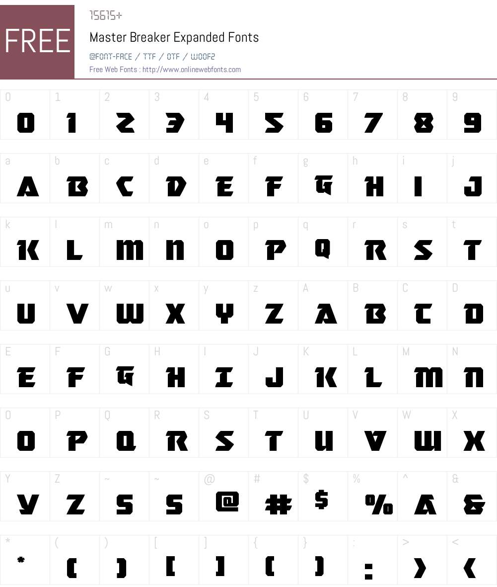 Master Breaker Expanded 1.1; 2019 Fonts Free Download - OnlineWebFonts.COM