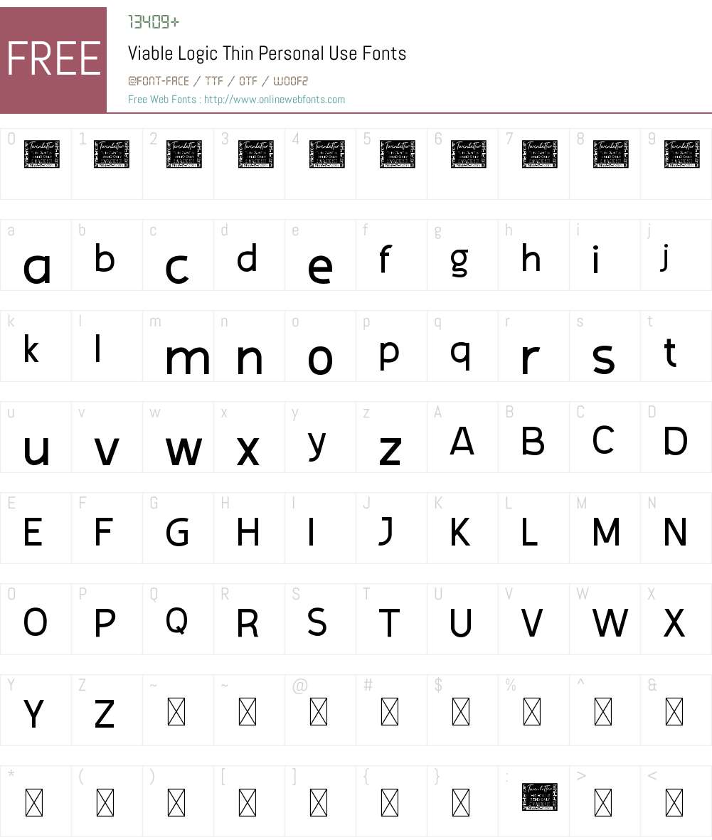 Viable Logic Thin Personal Use 1.001;Fontself Maker 3.5.4 Fonts Free ...