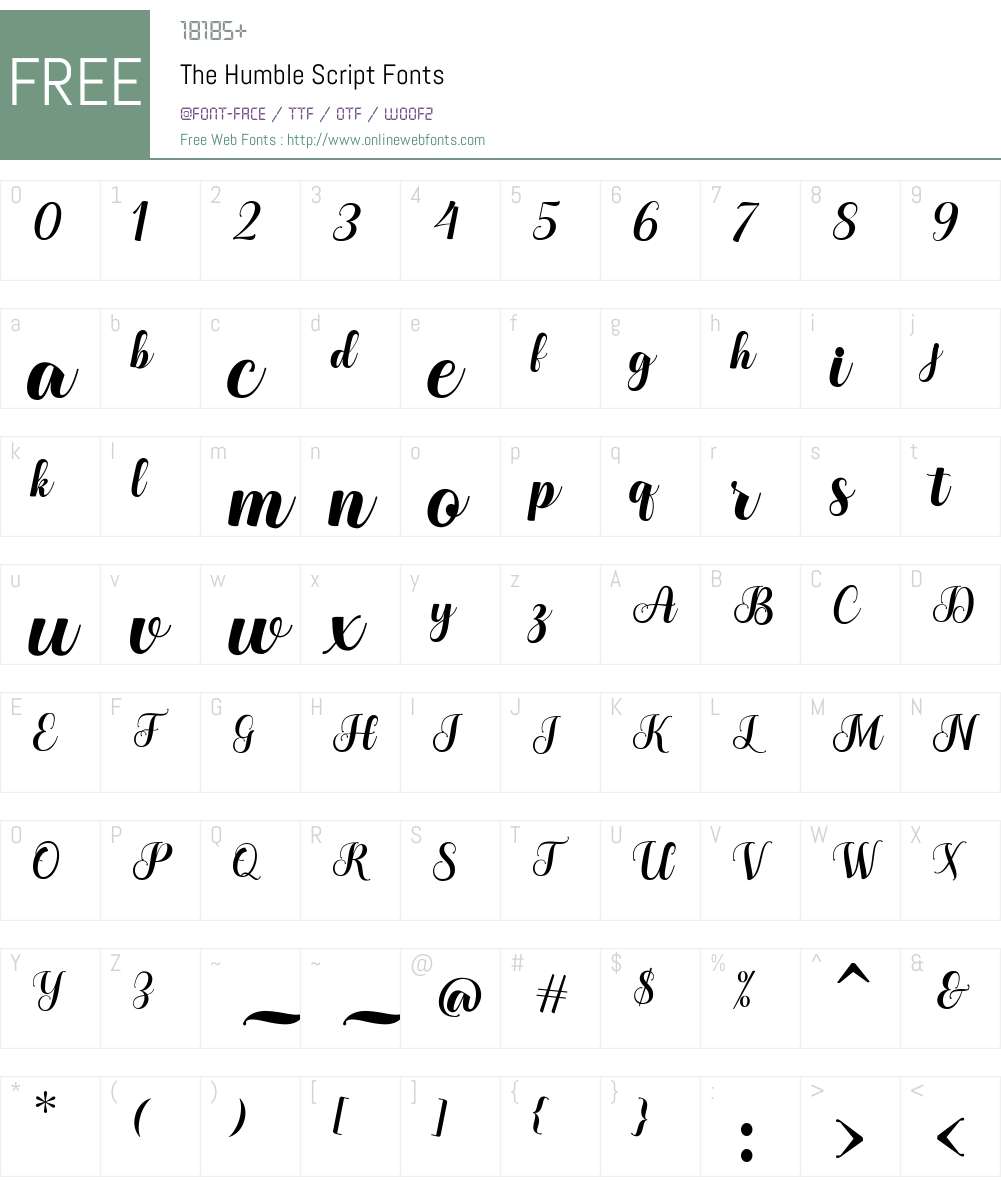 The Humble Script 1.000 Fonts Free Download - OnlineWebFonts.COM