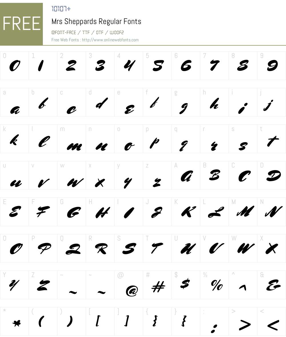 Mrs Sheppards 1.000 Fonts Free Download - OnlineWebFonts.COM