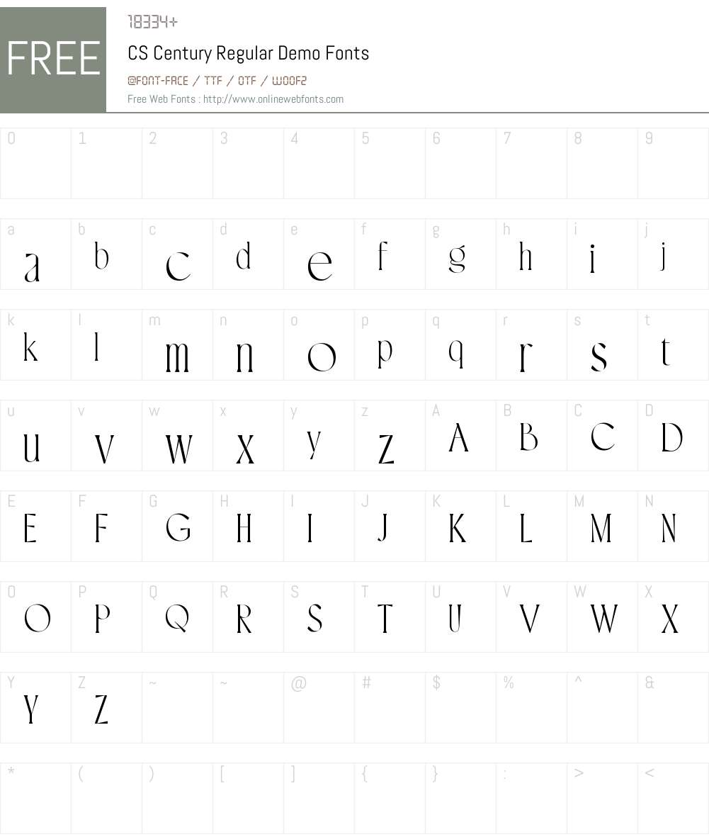 CS Century Demo 1.000 Fonts Free Download - OnlineWebFonts.COM