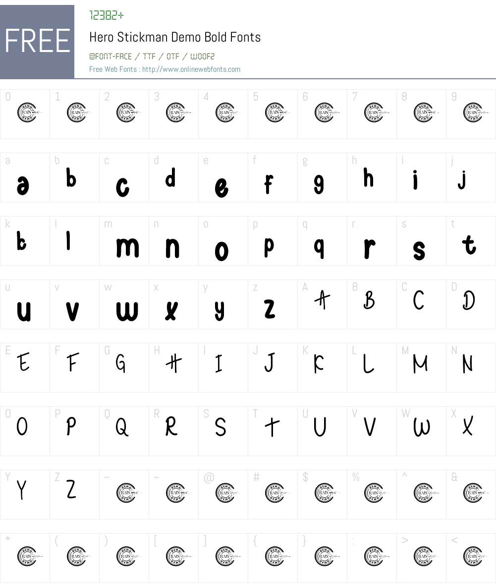 Hero Stickman Demo Bold 1.002;Fontself Maker 3.5.4 Fonts Free Download ...