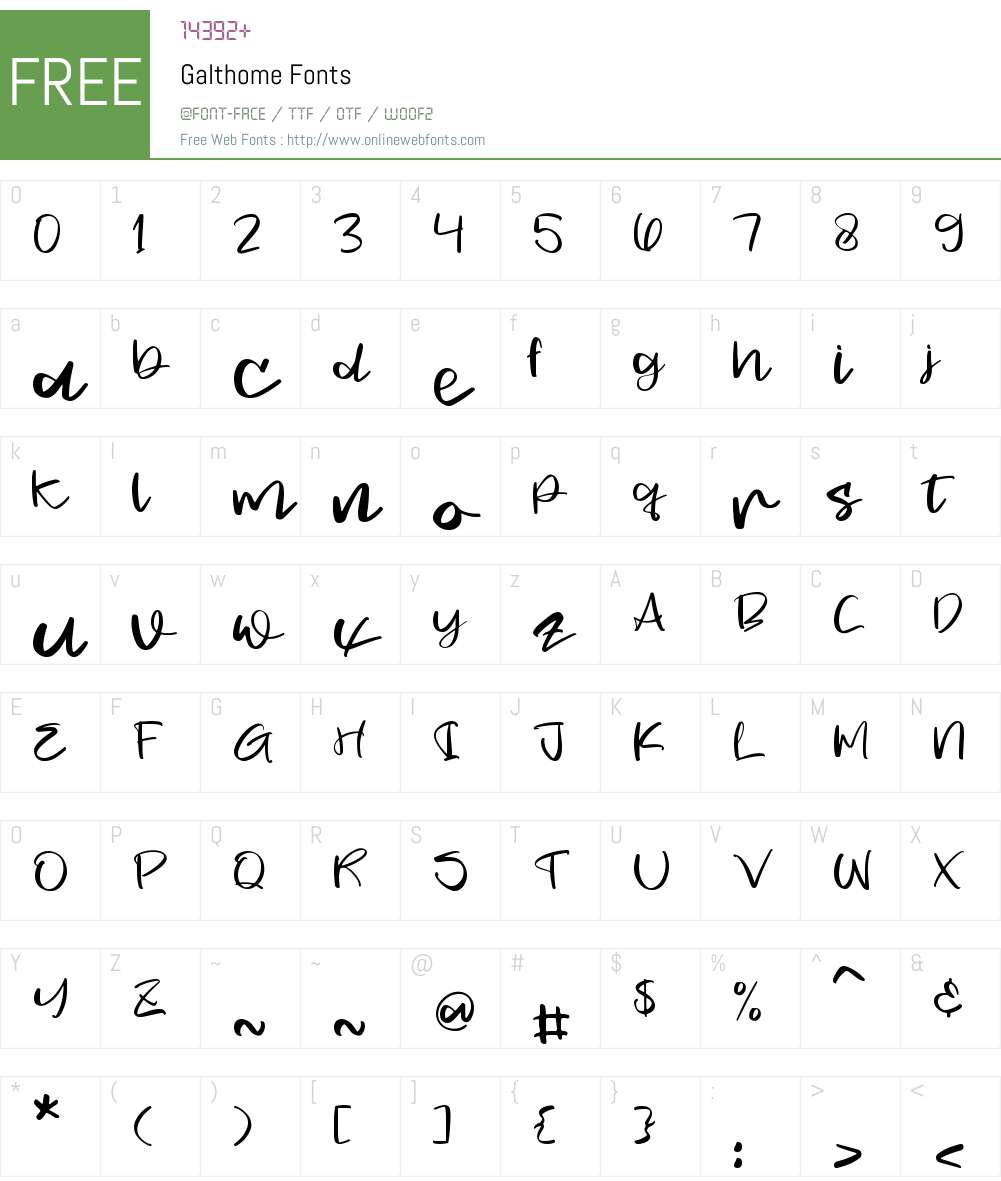 Galthome 1.00;April 26, 2024;FontCreator 13.0.0.2683 32-bit Fonts Free ...
