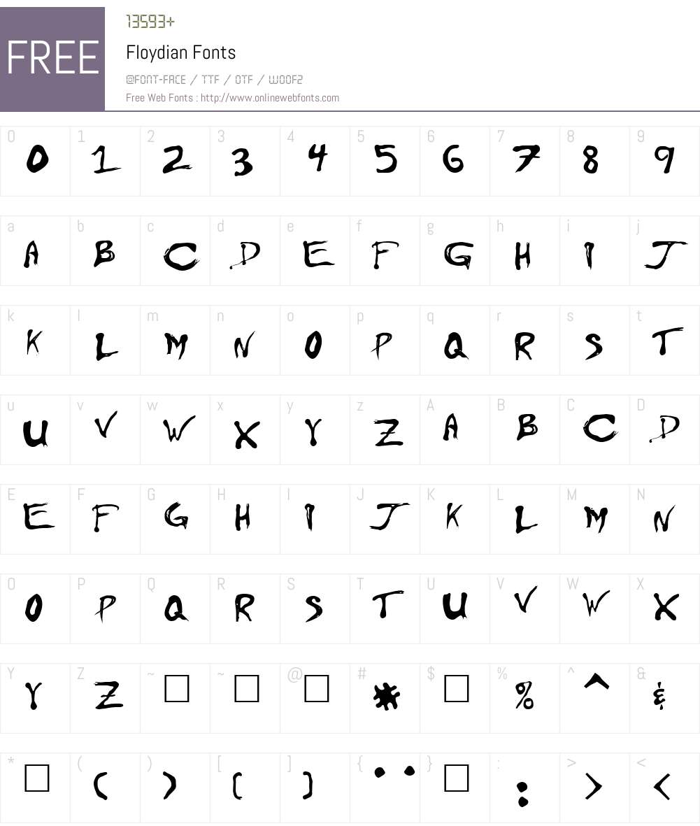 Floydian V1 1.0 Fri Sep 08 19:33:24 1995 Fonts Free Download ...