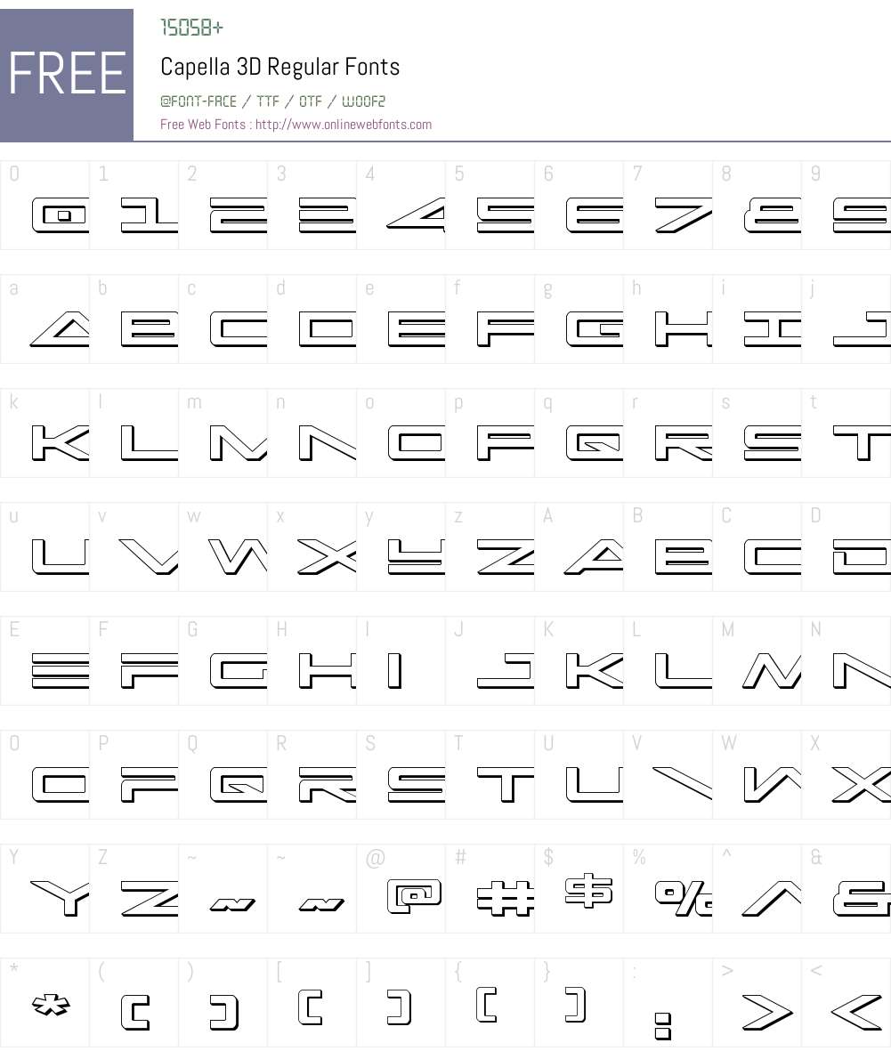 Capella 3D 001.000 Fonts Free Download - OnlineWebFonts.COM