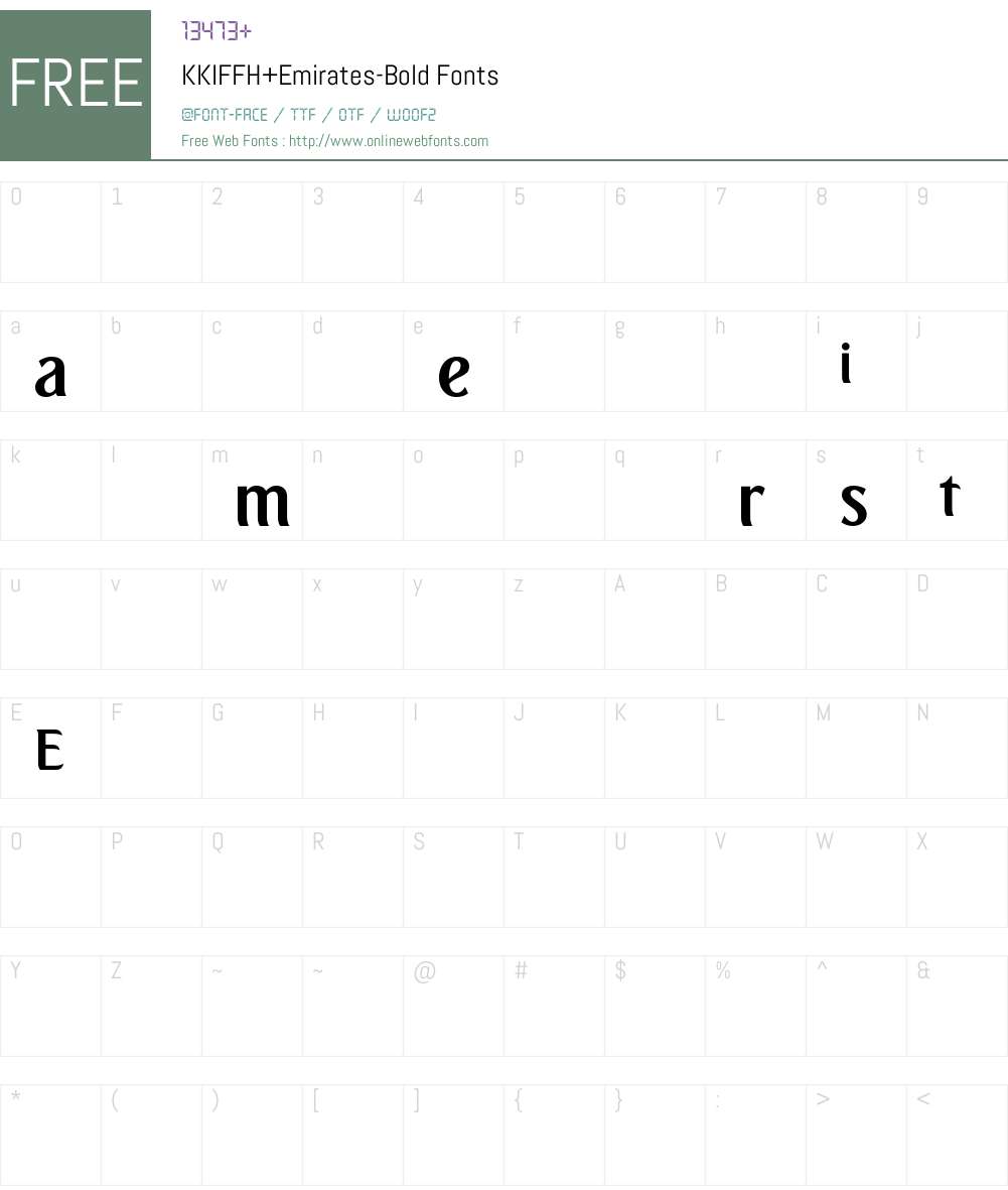 KKIFFH+Emirates-Bold 1.0 Fonts Free Download - OnlineWebFonts.COM