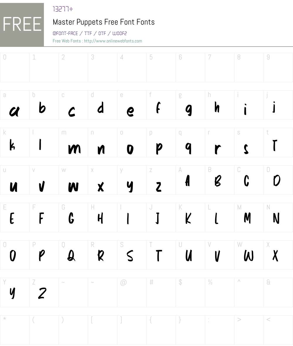 Master Puppets Free Font 1.000 Fonts Free Download - OnlineWebFonts.COM