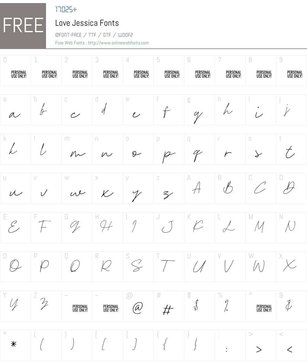 Love Jessica 1.00;July 21, 2021;FontCreator 12.0.0.2550 64-bit Fonts ...