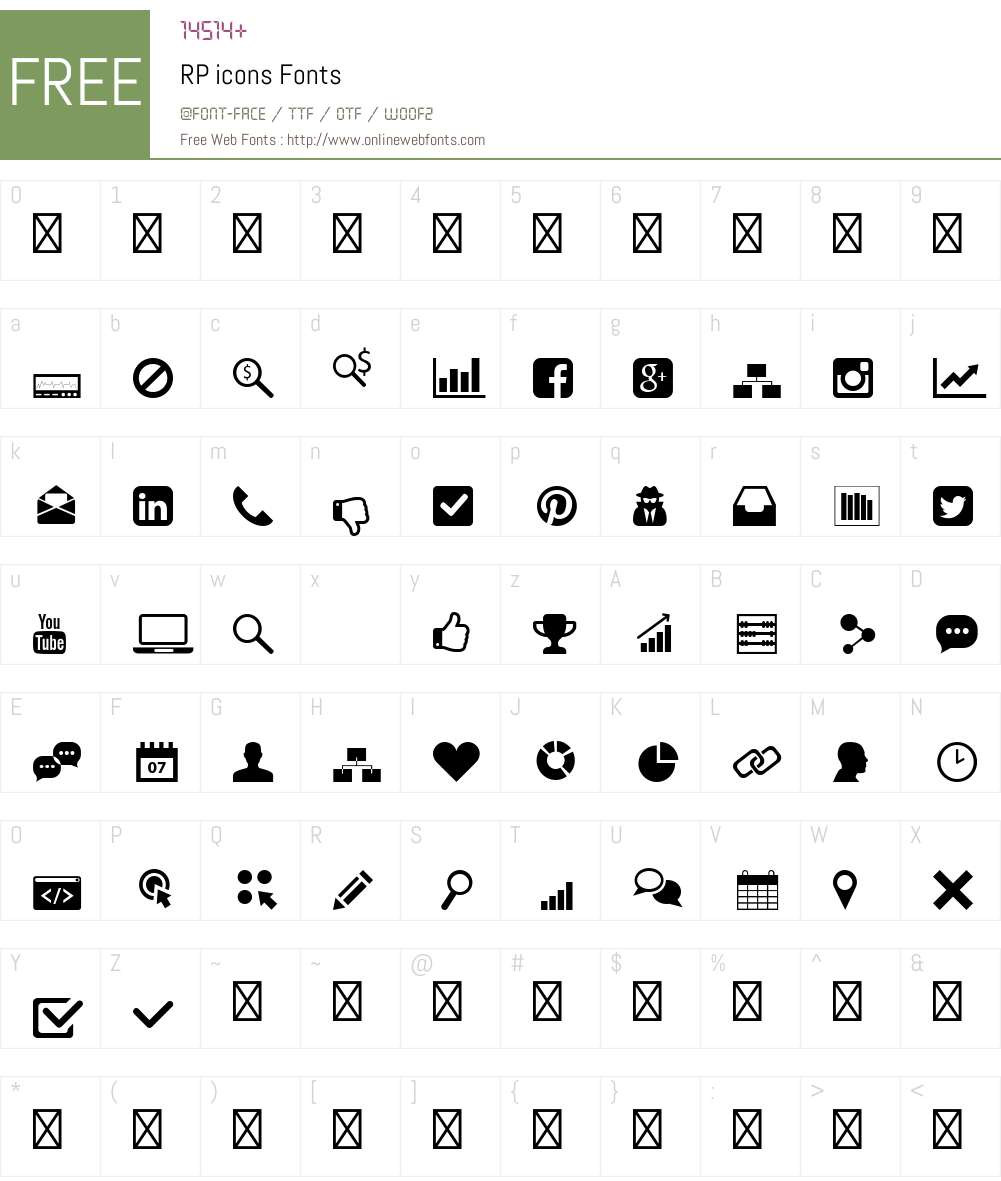 RP icons 1.003 Fonts Free Download - OnlineWebFonts.COM