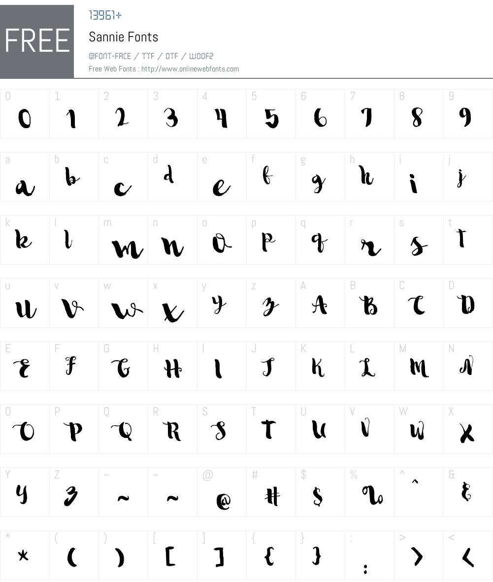 Sannie 1.000 Fonts Free Download - OnlineWebFonts.COM