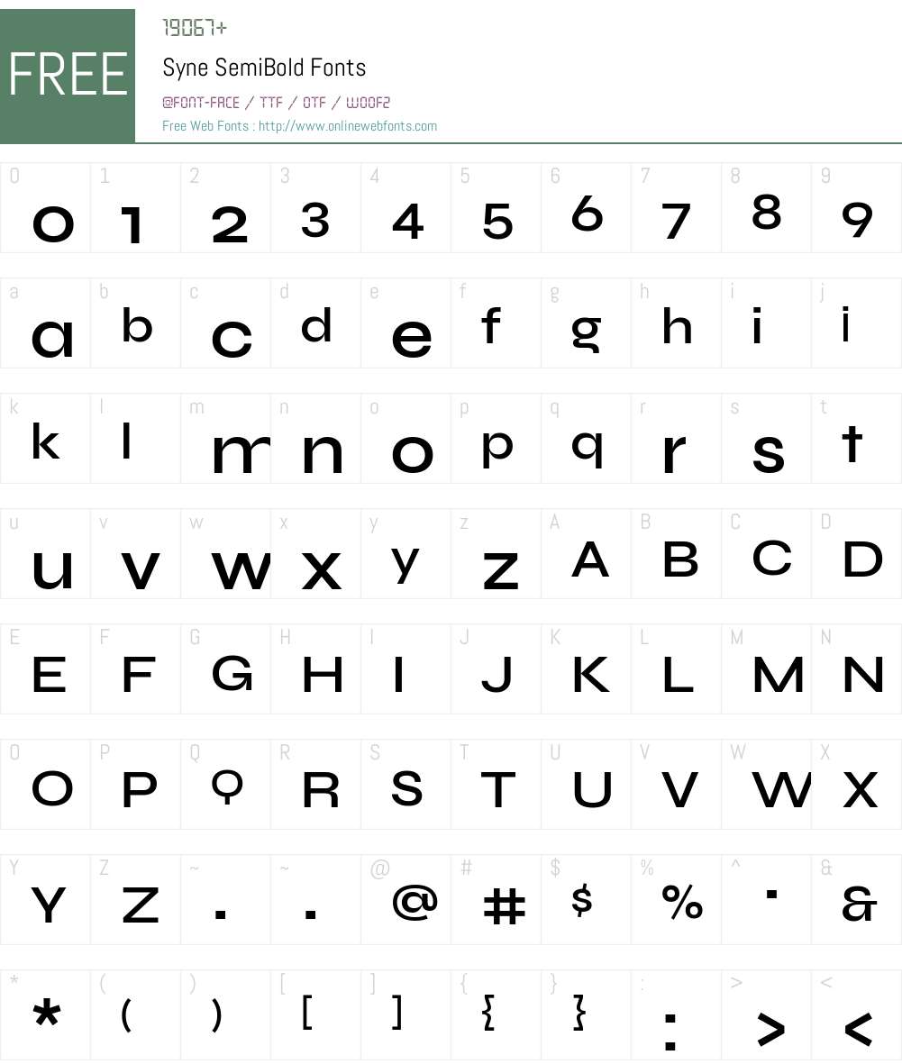 Syne SemiBold 2.200; ttfautohint (v1.8.4) Fonts Free Download ...