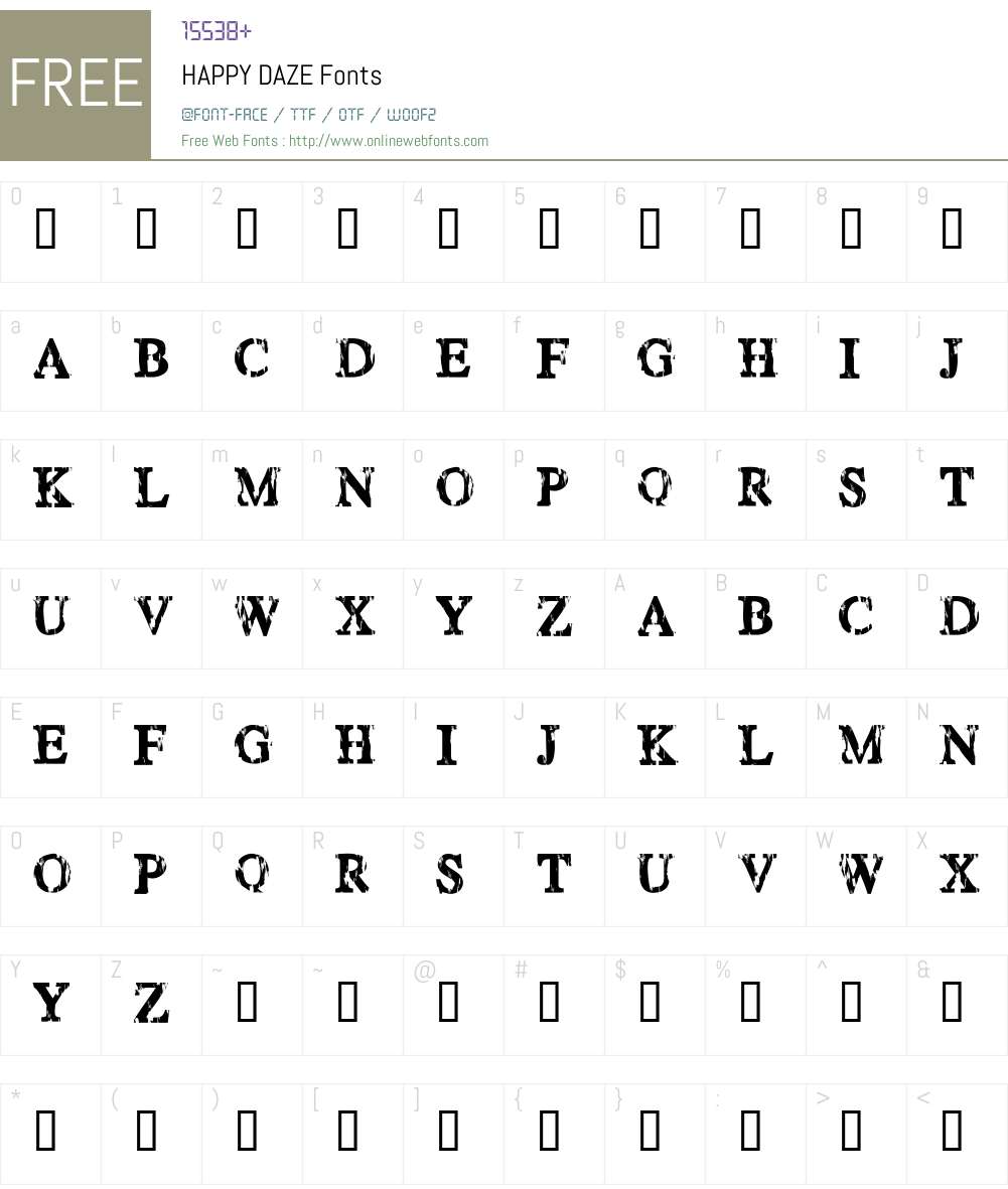 HAPPY DAZE Macromedia Fontographer 4.1 22/4/1999 Fonts Free Download ...