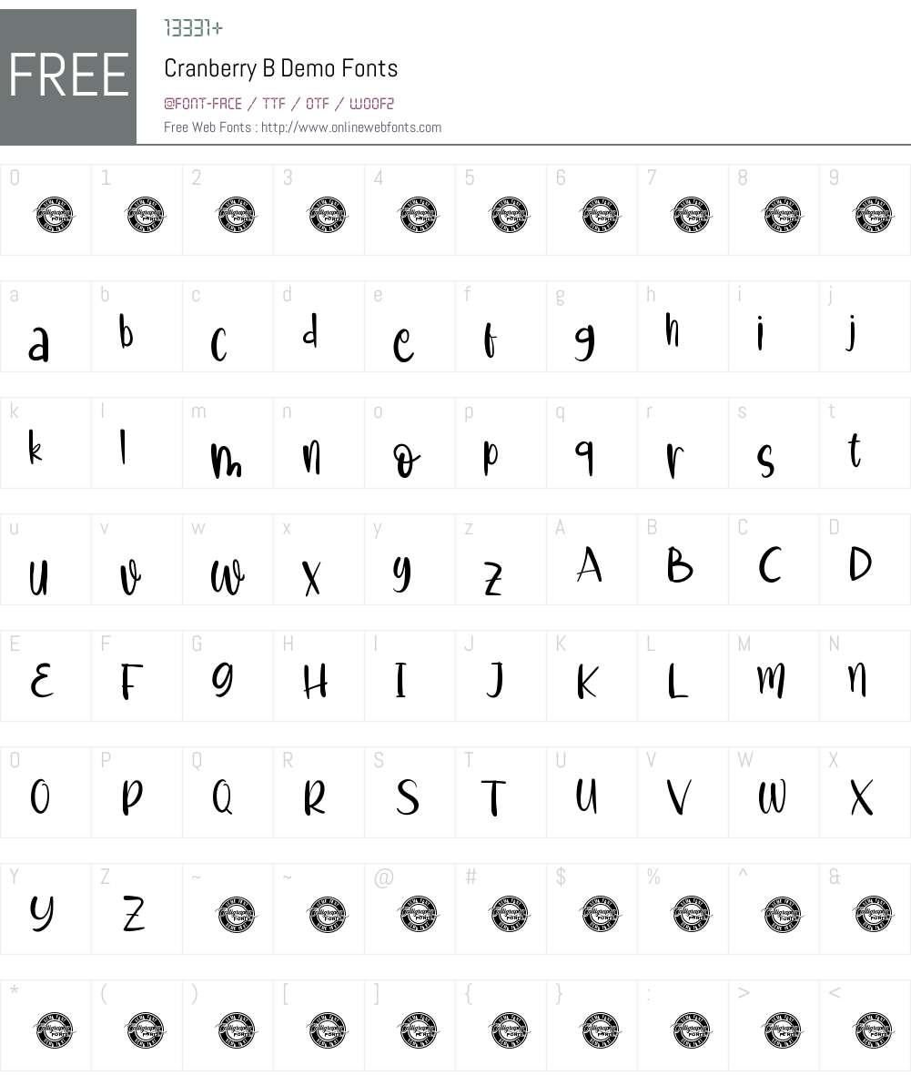 Cranberry B Demo 1.001;Fontself Maker 3.5.7 Fonts Free Download ...