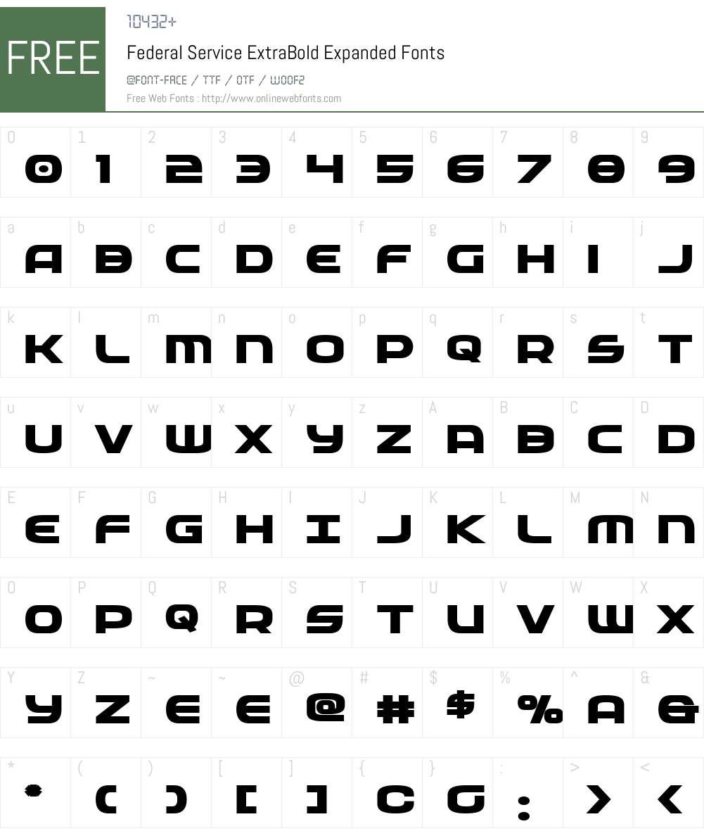 Federal Service ExtraBold Expanded 2.0; 2019 Fonts Free Download ...